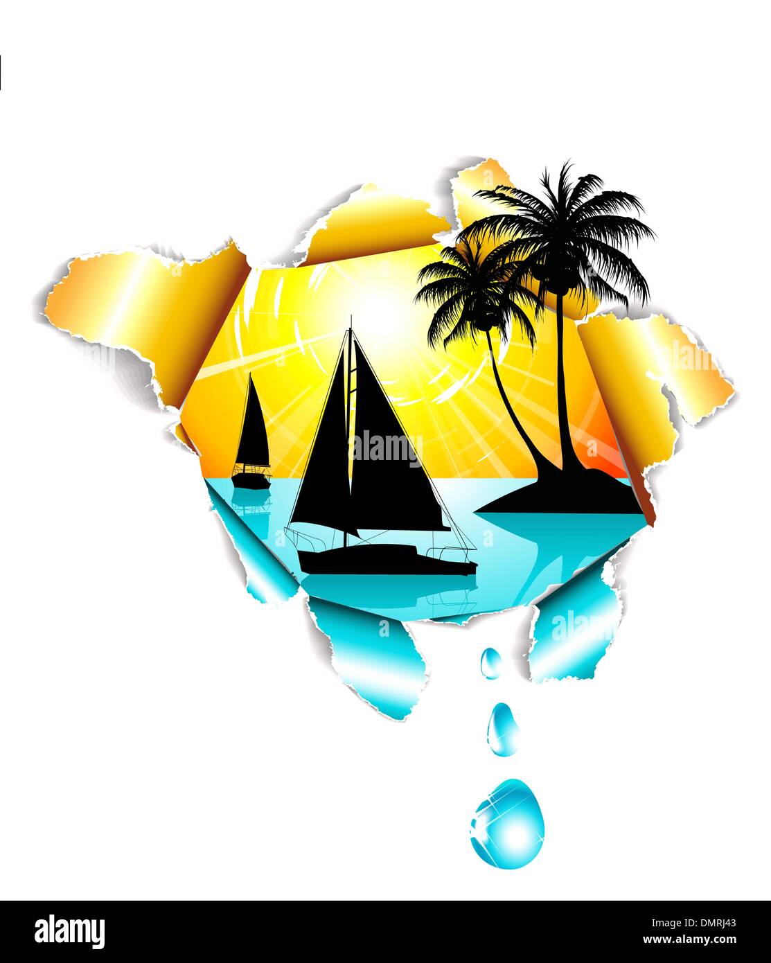 Summer background in paper Cut Out Stock Images & Pictures - Alamy