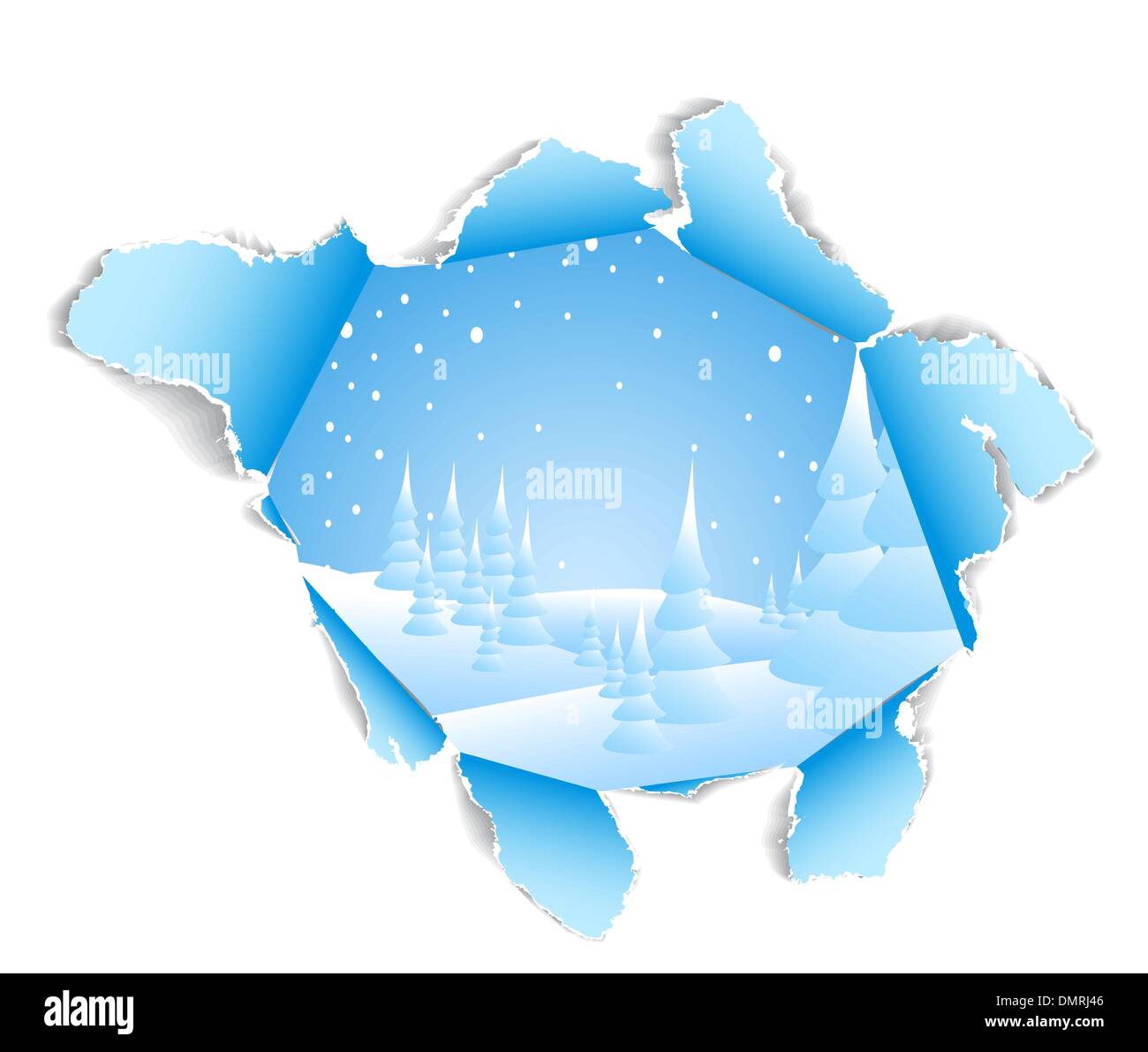 Snowy winter landscape ice Stock Vector Images - Alamy
