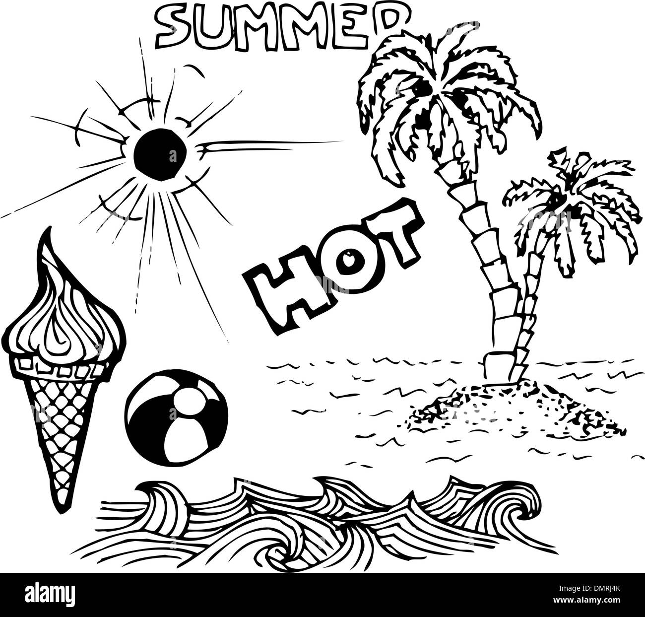 Vacation design elements Black and White Stock Photos & Images - Alamy