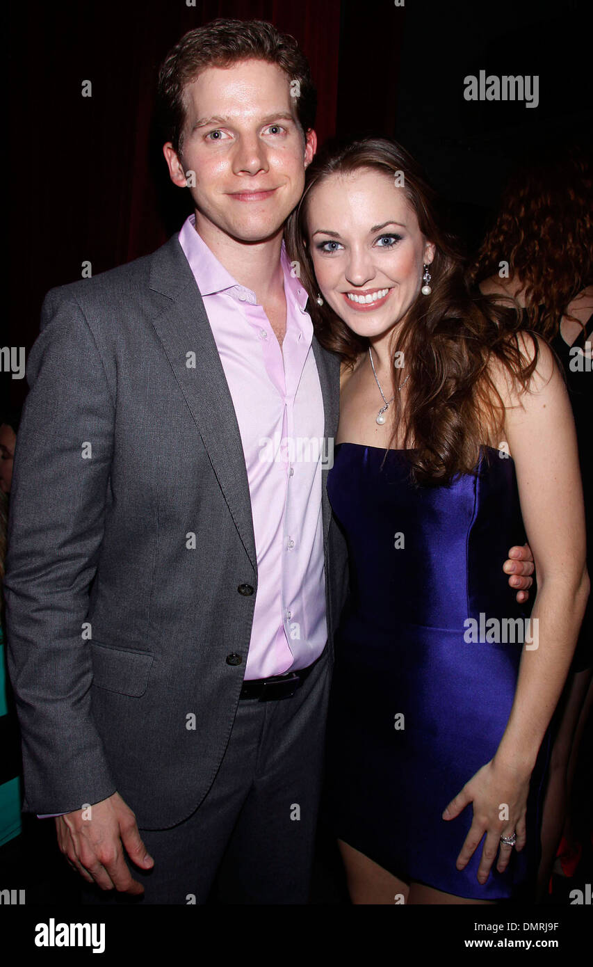 Stark Sands and Laura Osnes backstage at 'Frank Wildhorn and Friends ...