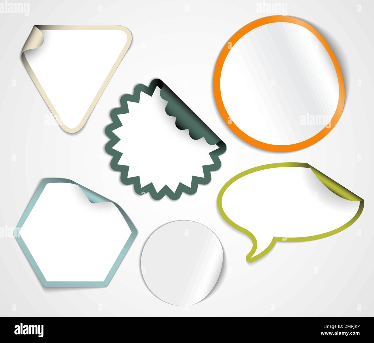 Set of fresh white labels with colorful borders Stock Vector Image ...