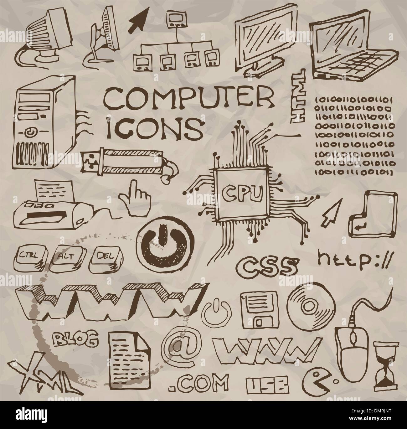 Hand drawn star icons Stock Vector Images - Alamy