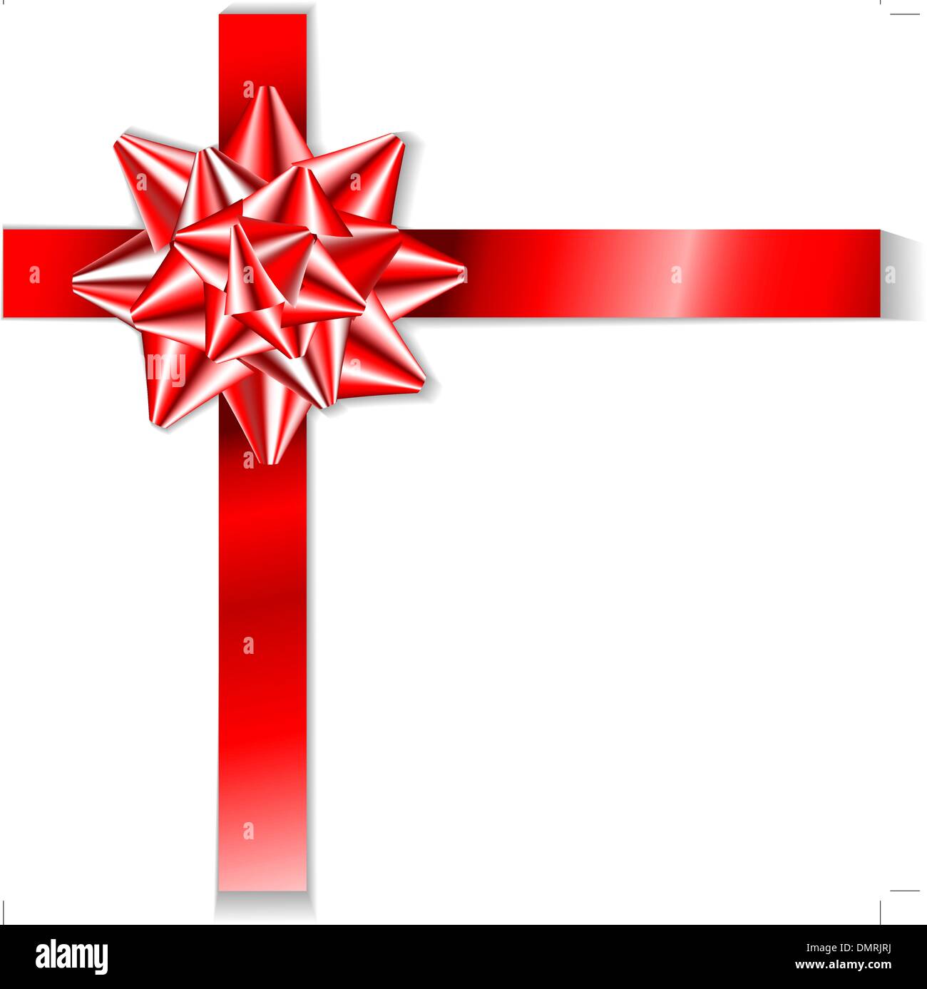 Red bow on a red ribbon with white background Stock Vector Image & Art ...