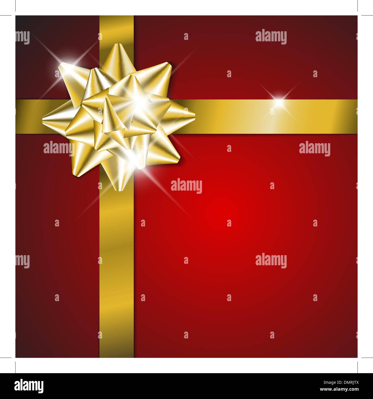 Christmas card - golden ribbon on red Stock Vector Image & Art - Alamy