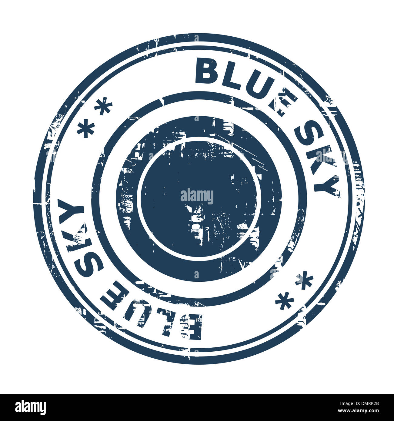 Blue Sky concept stamp isolated on a white background Stock Photo - Alamy