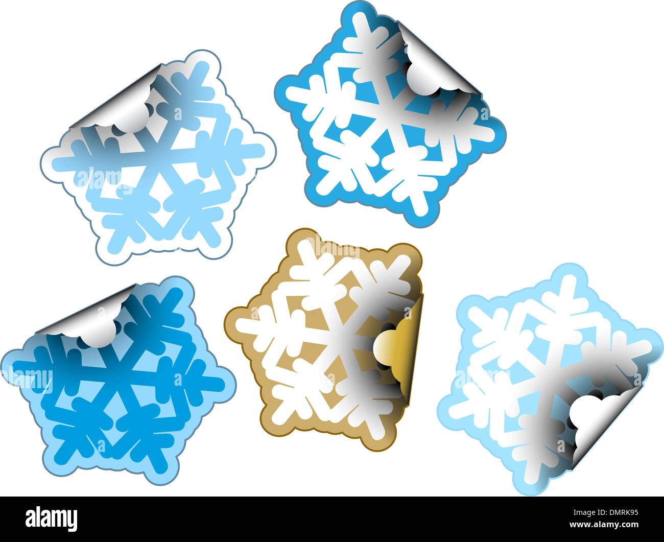 Snow flakes as labels Stock Vector Image & Art - Alamy