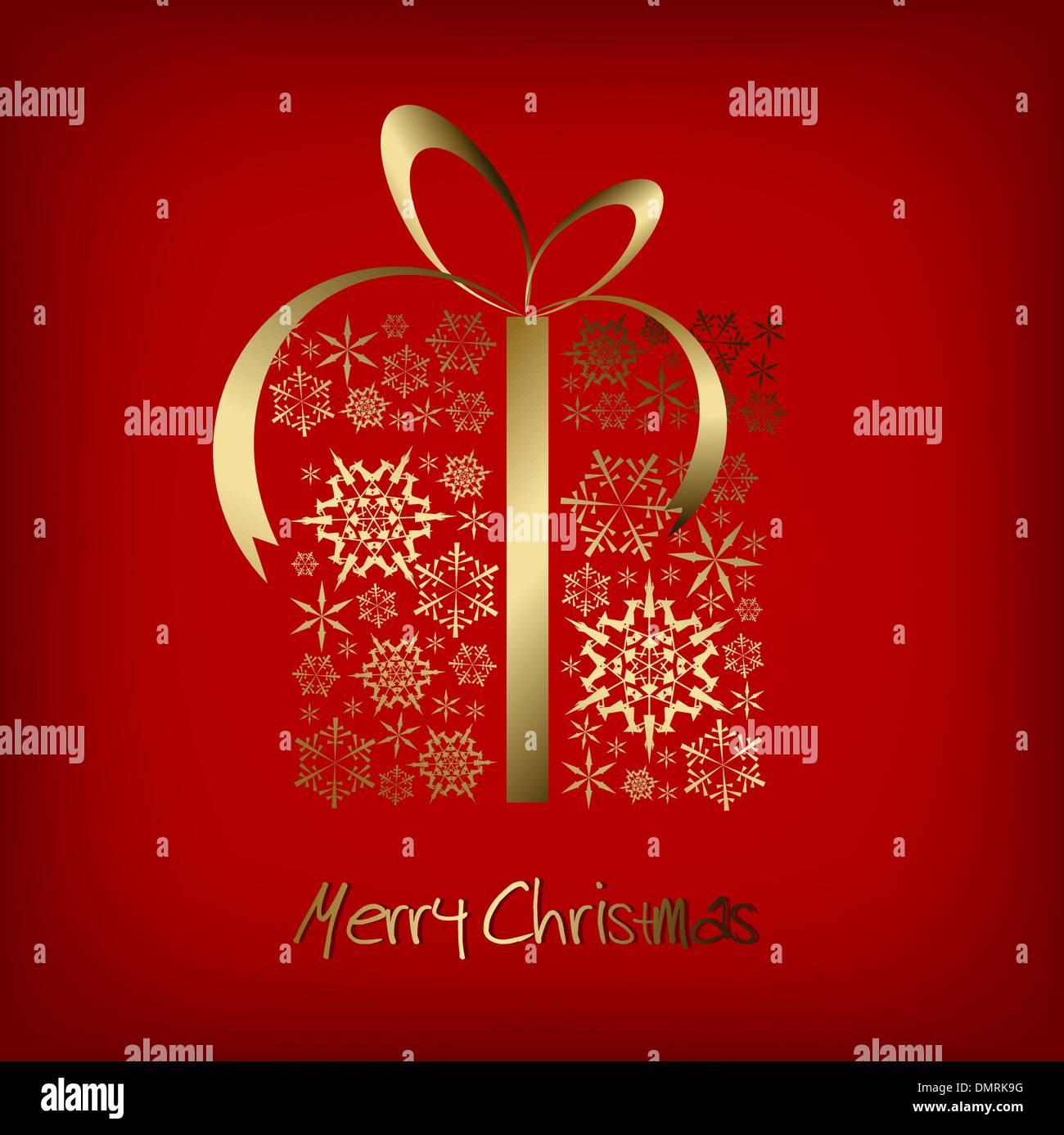 Christmas present box made from golden snowflakes Stock Vector Image ...