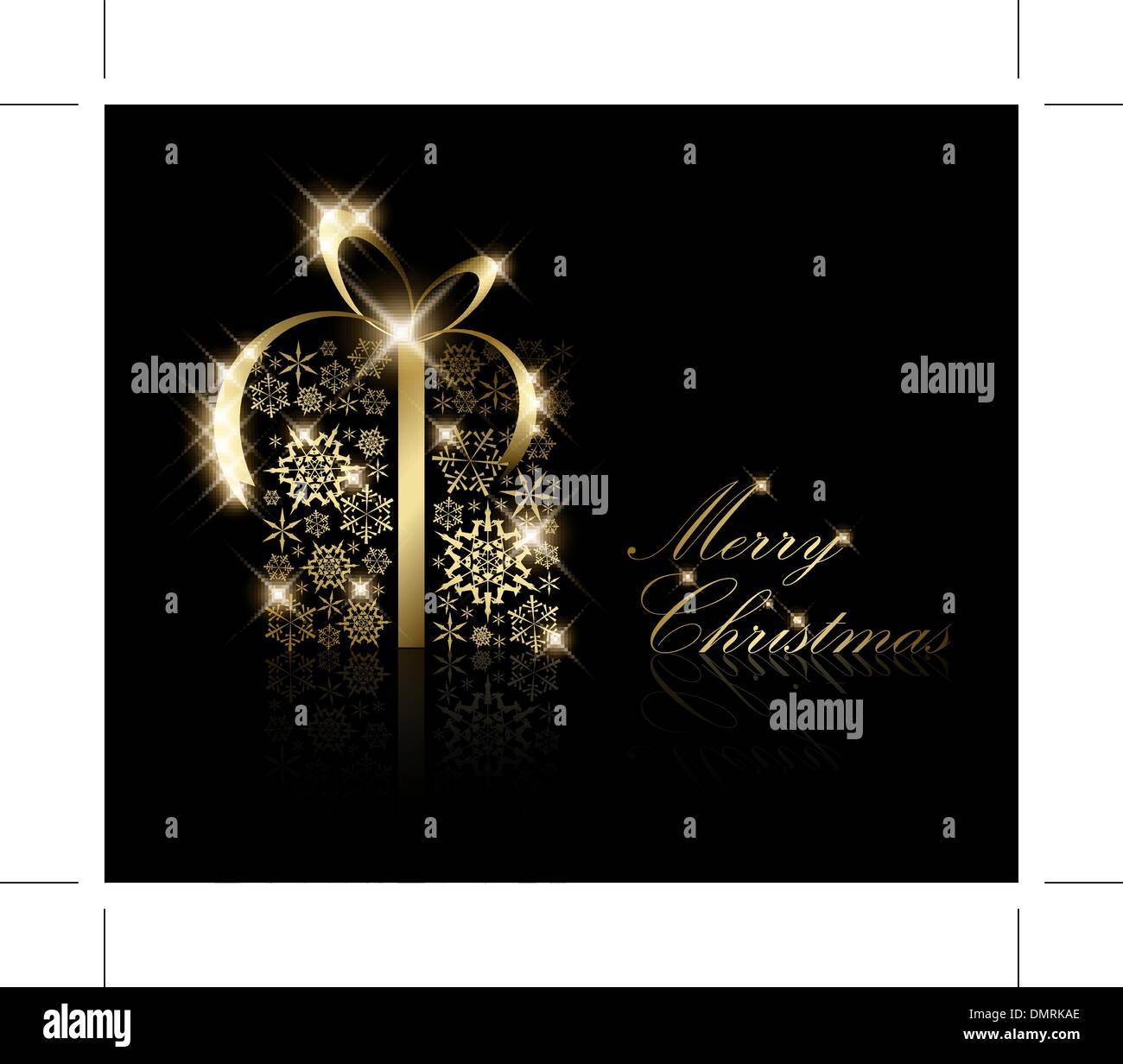 Christmas present box made from golden snowflakes Stock Vector Image ...