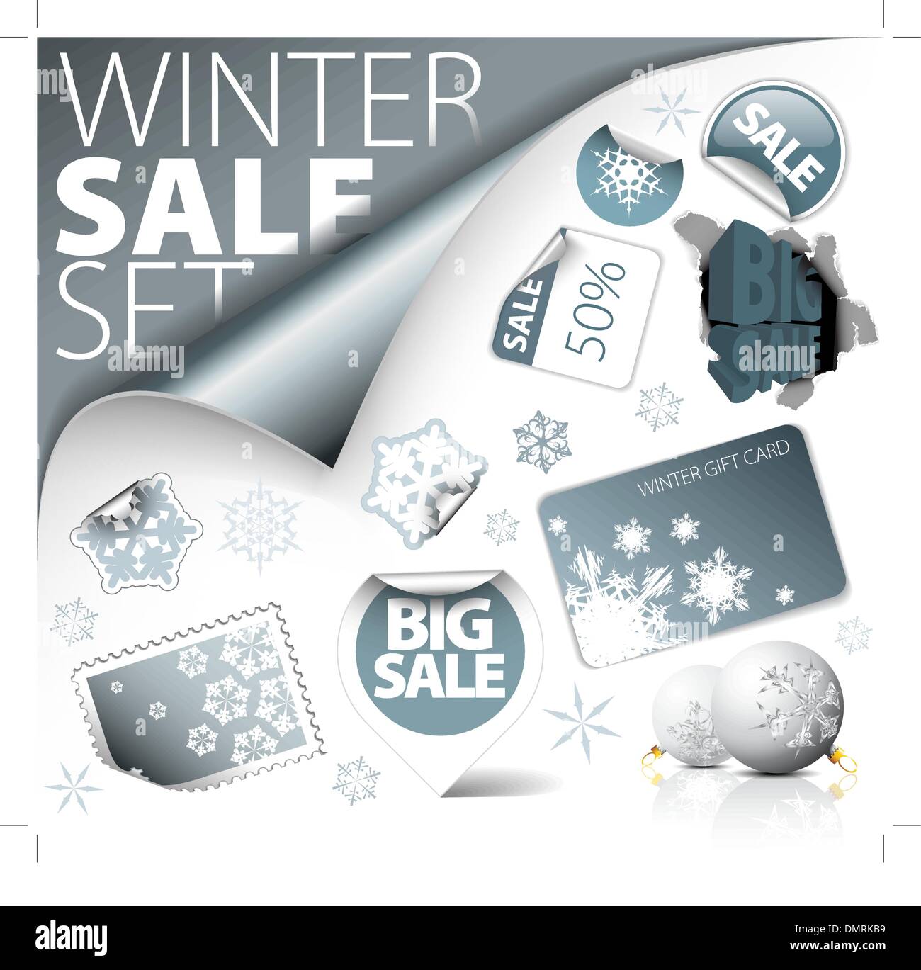 Silver present set Stock Vector Images - Alamy