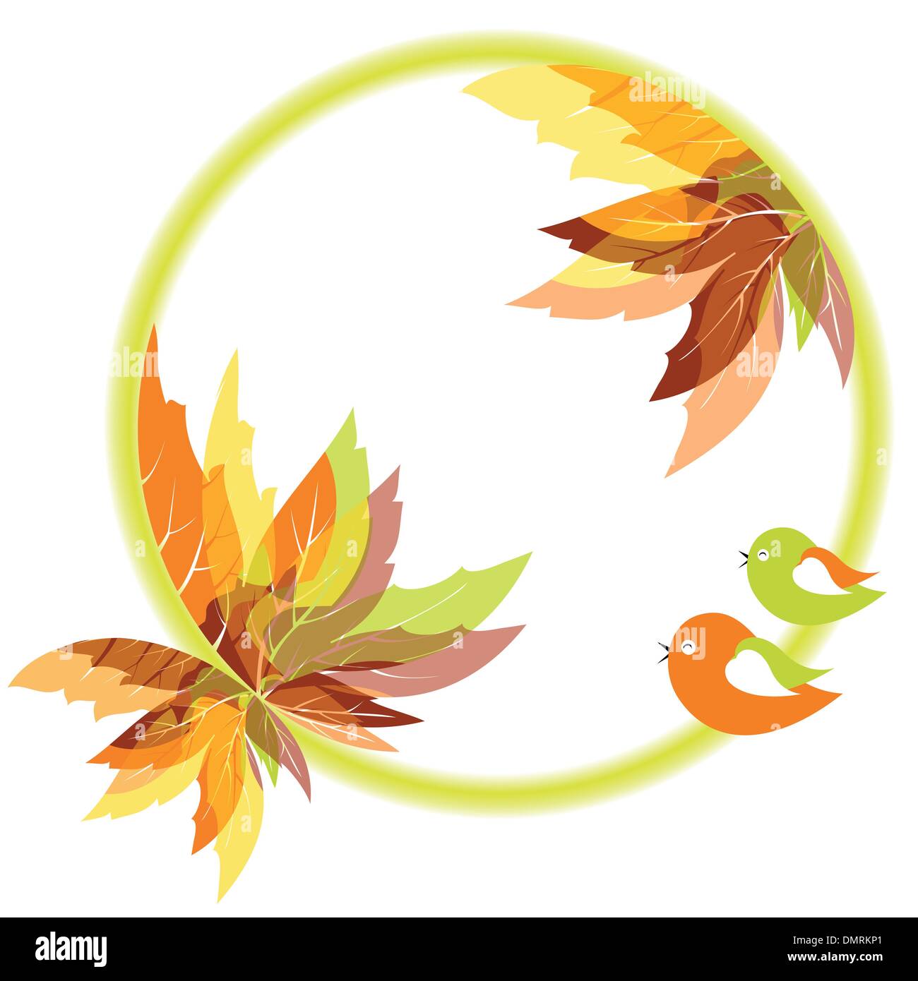 Abstract autumn leaves with bird background Stock Vector Image & Art ...