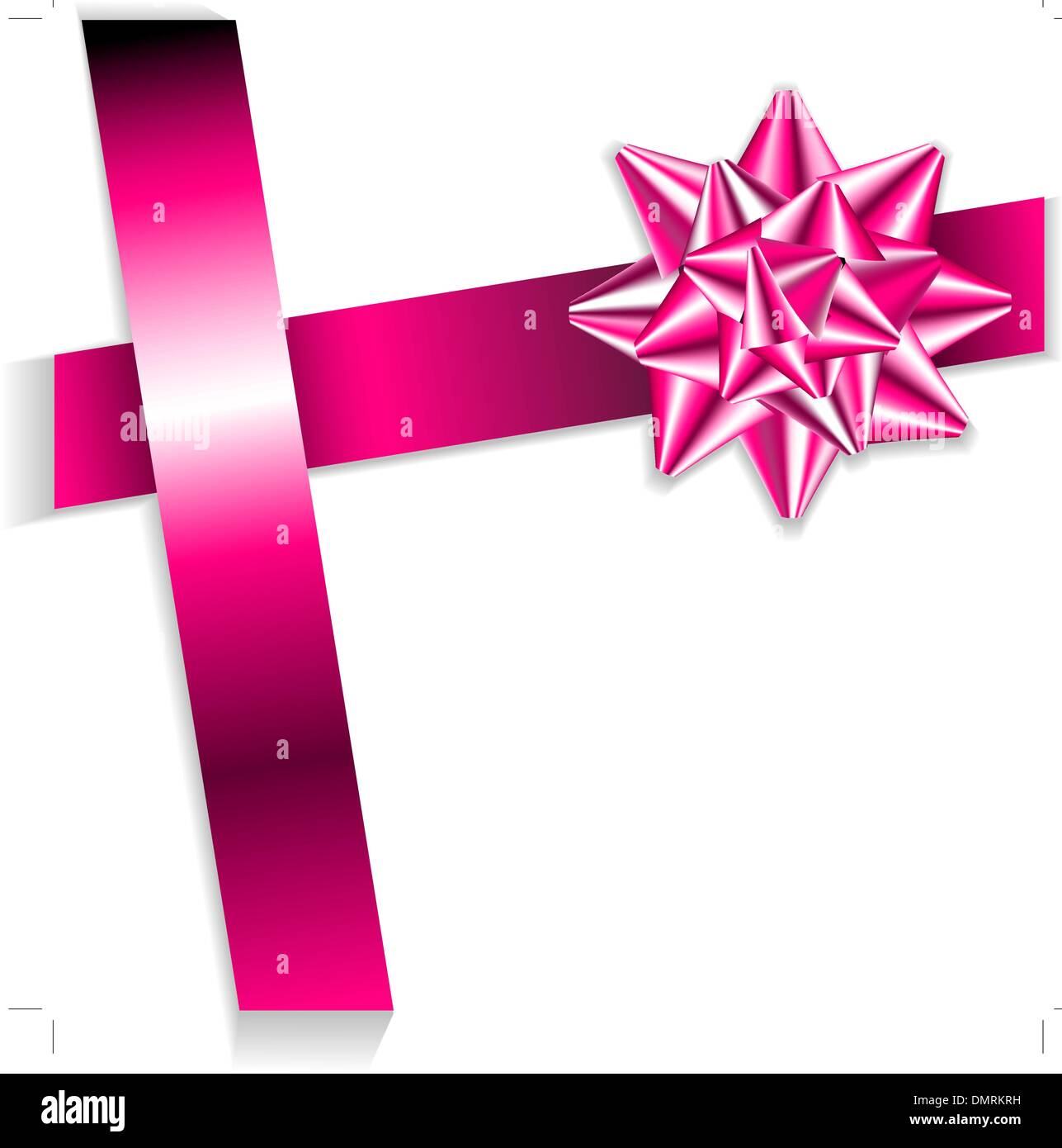 Pink satin bow Stock Vector Images - Alamy
