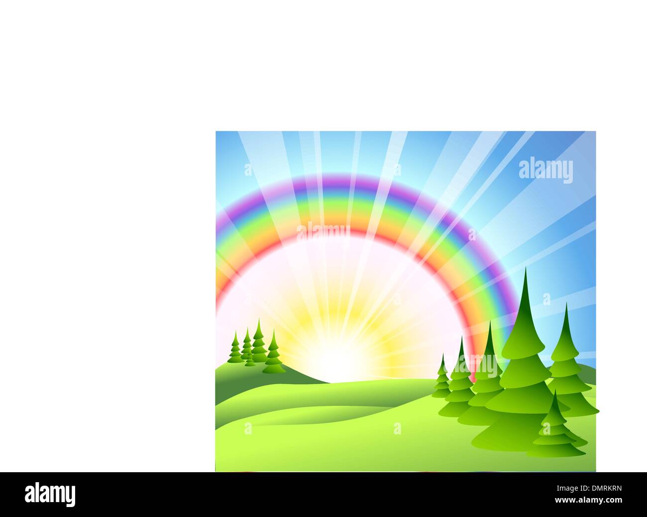 Peaceful summer landscape beautiful Stock Vector Images - Alamy