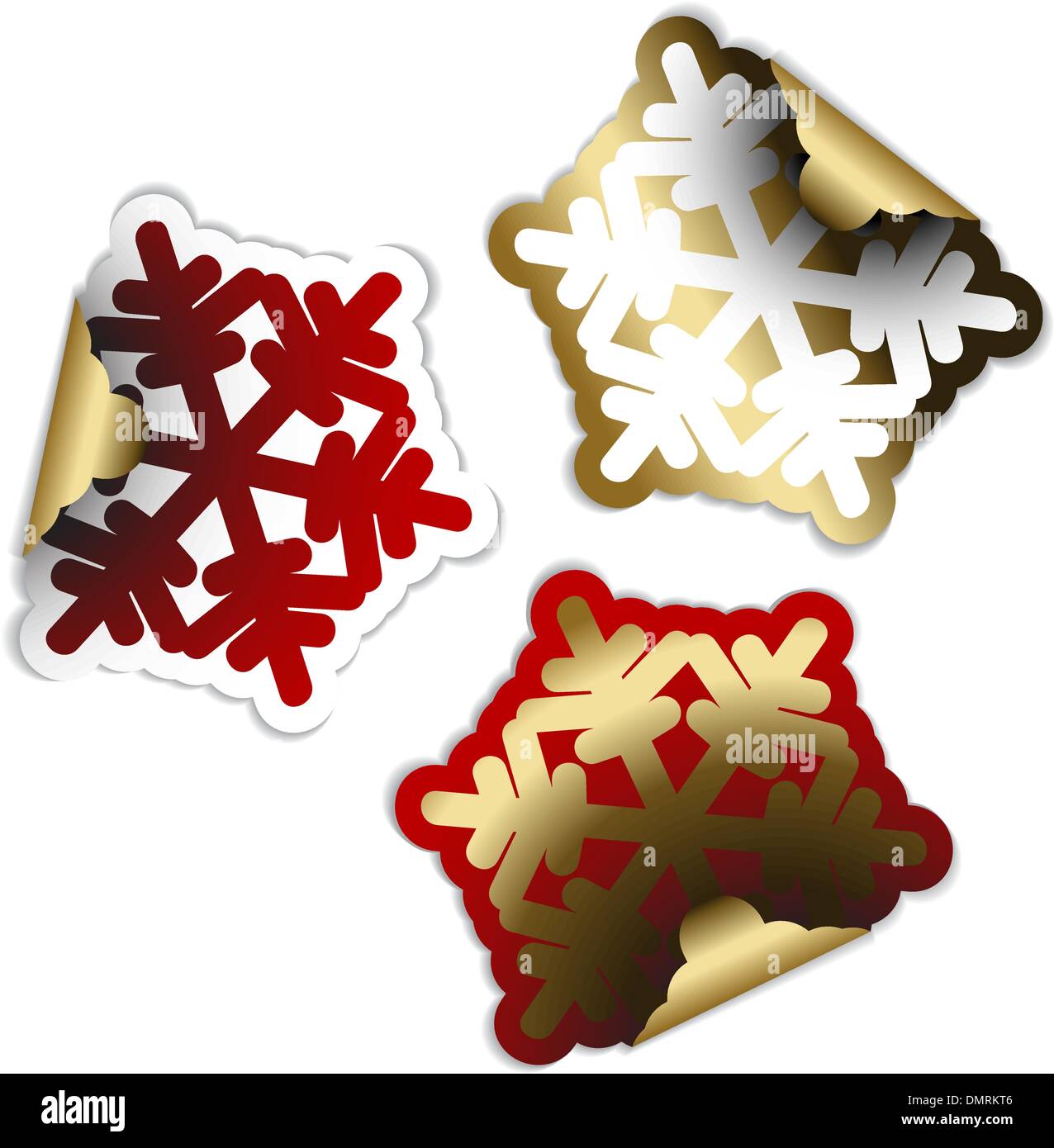 Snow flakes as labels and stickers Stock Vector Image & Art - Alamy