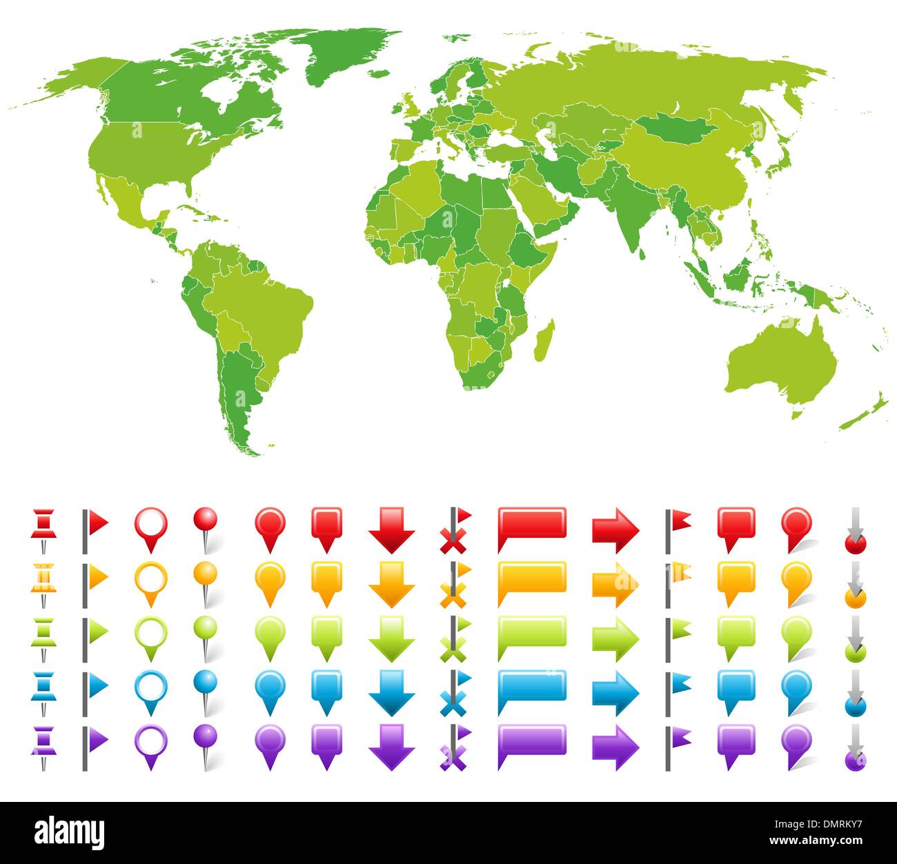 Map with marks Stock Vector Image & Art - Alamy