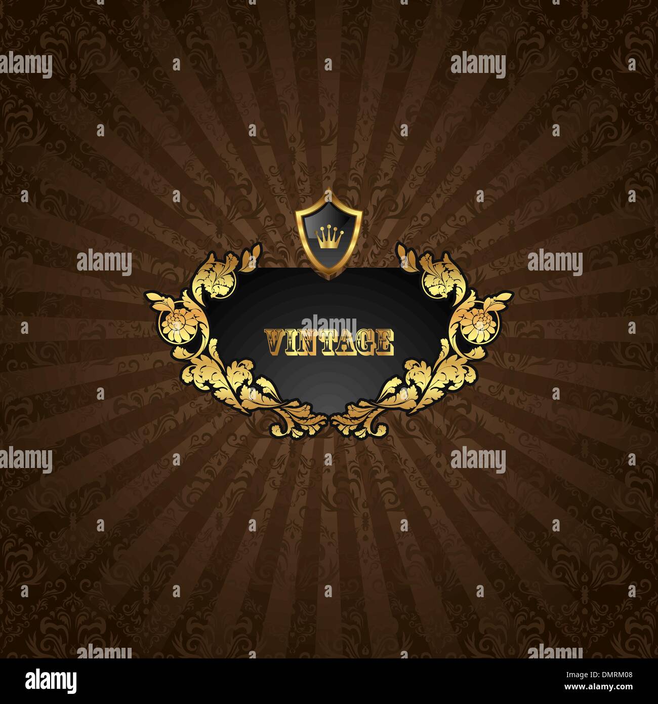 Vintage floral poster Stock Vector Images - Alamy