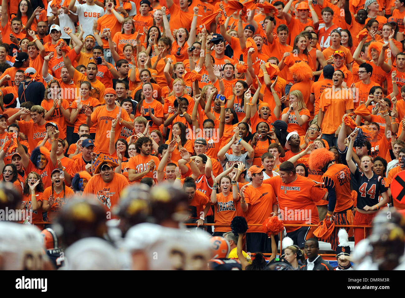 Syracuse Orange student body celebrates the touchdown late in the ...