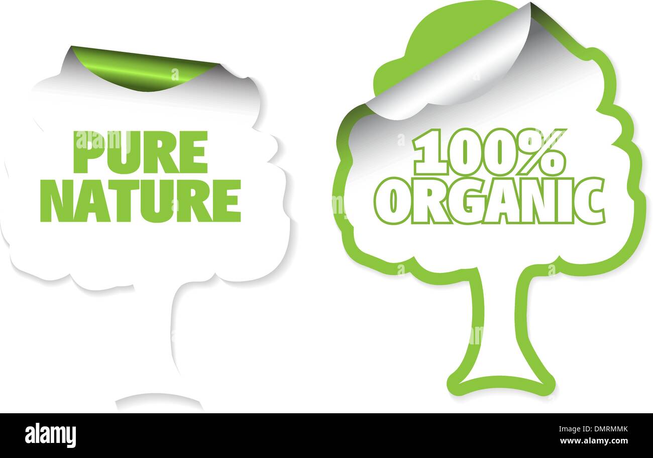Set of tree labels for organic Stock Vector Image & Art - Alamy