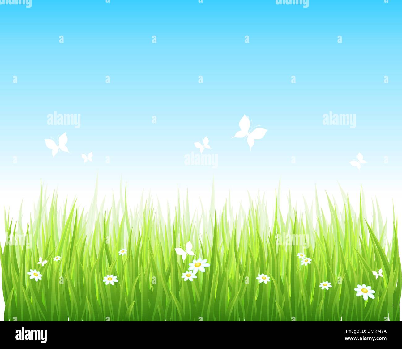 Blue sky field green Stock Vector Images - Alamy
