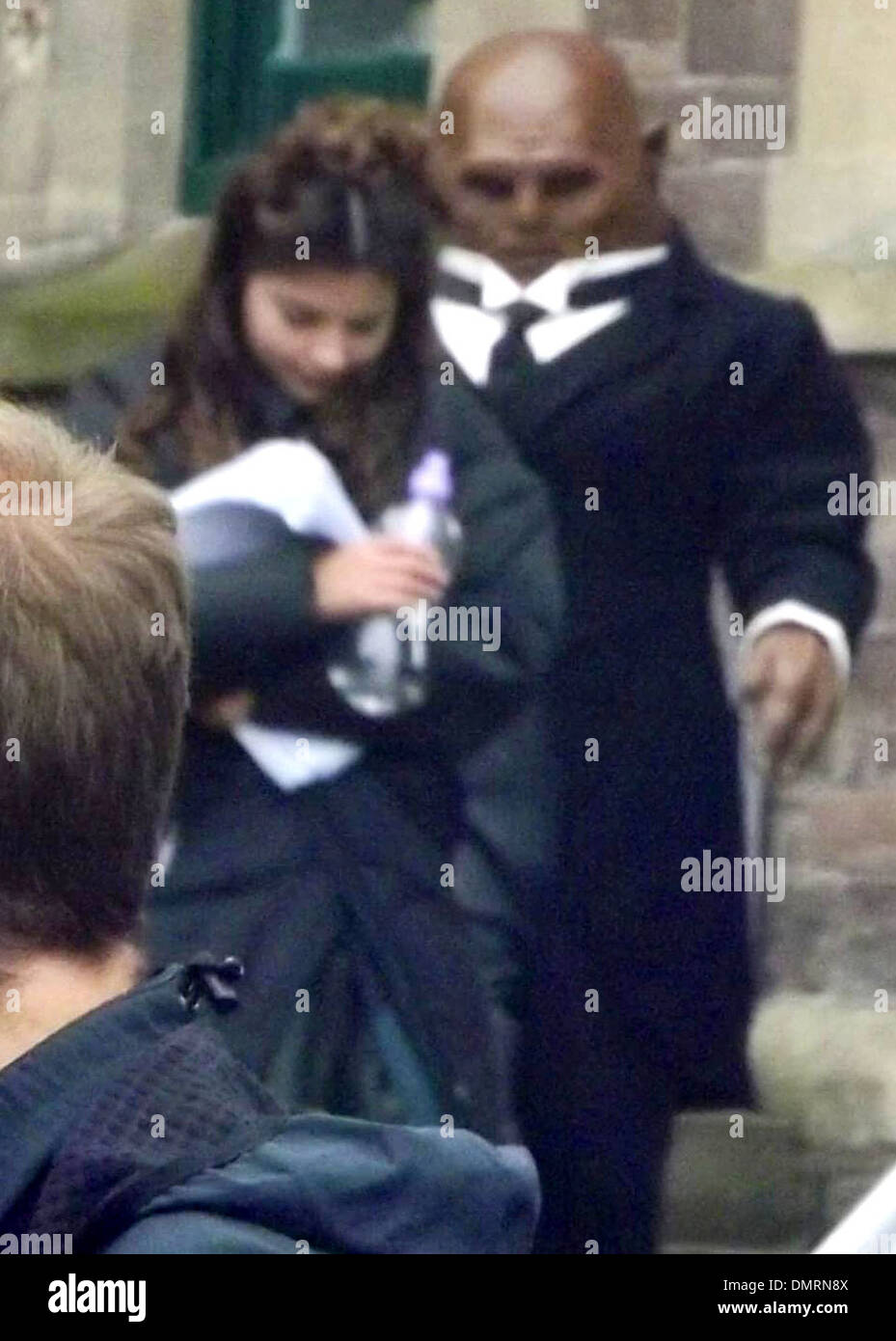 Jenna-Louise Coleman as Clara and Dan Starkey as Strax filming BBC ...