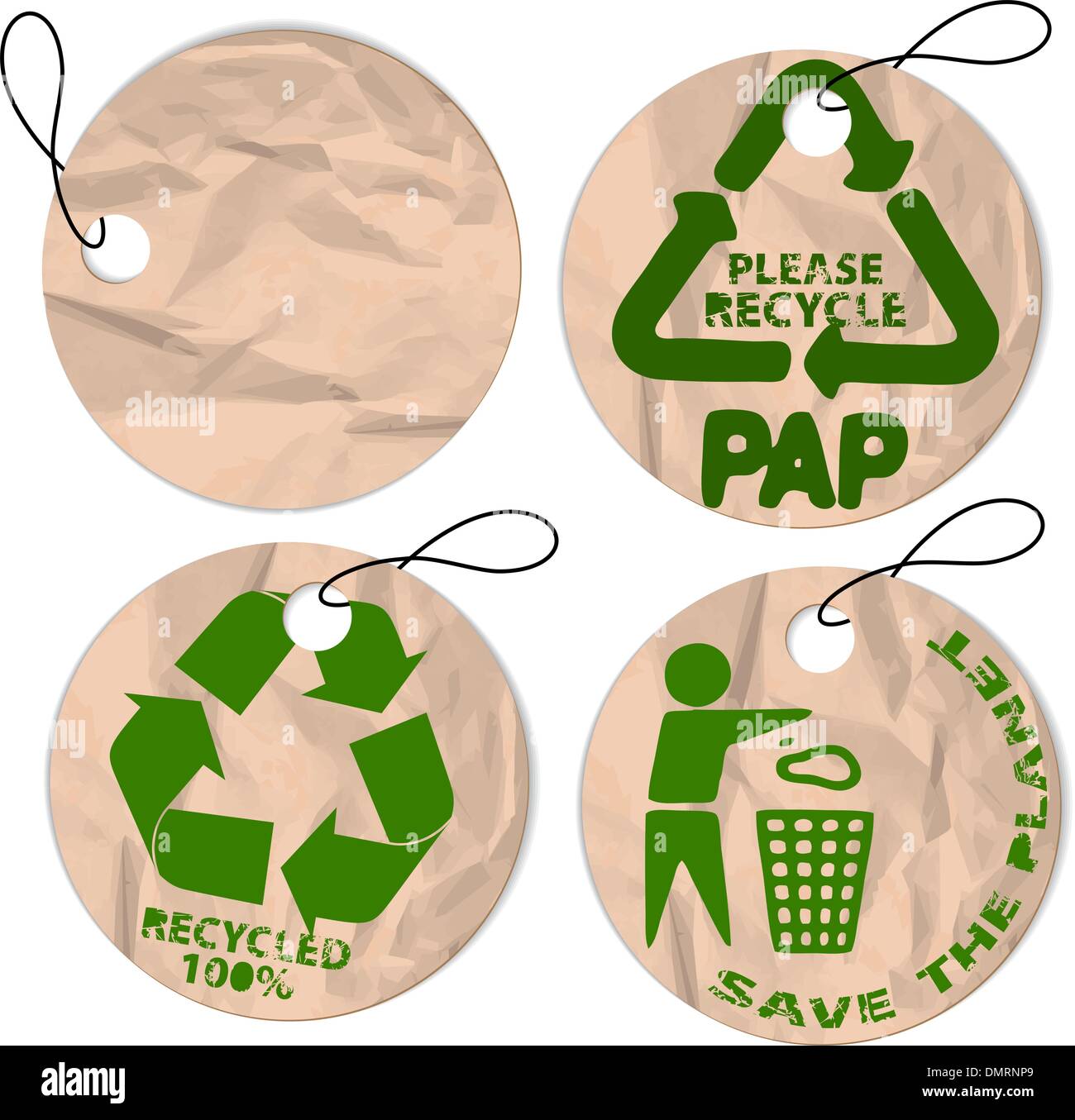 grunge paper tags for recycling Stock Vector Image & Art - Alamy