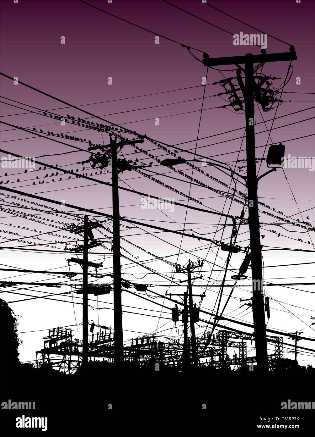Telephone poles Stock Vector Images - Alamy