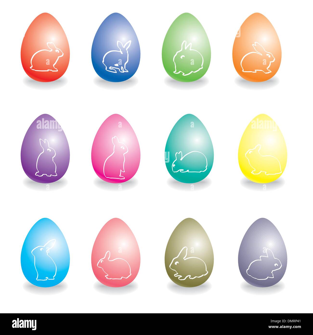 12 Easter Eggs Set Stock Vector Image & Art - Alamy