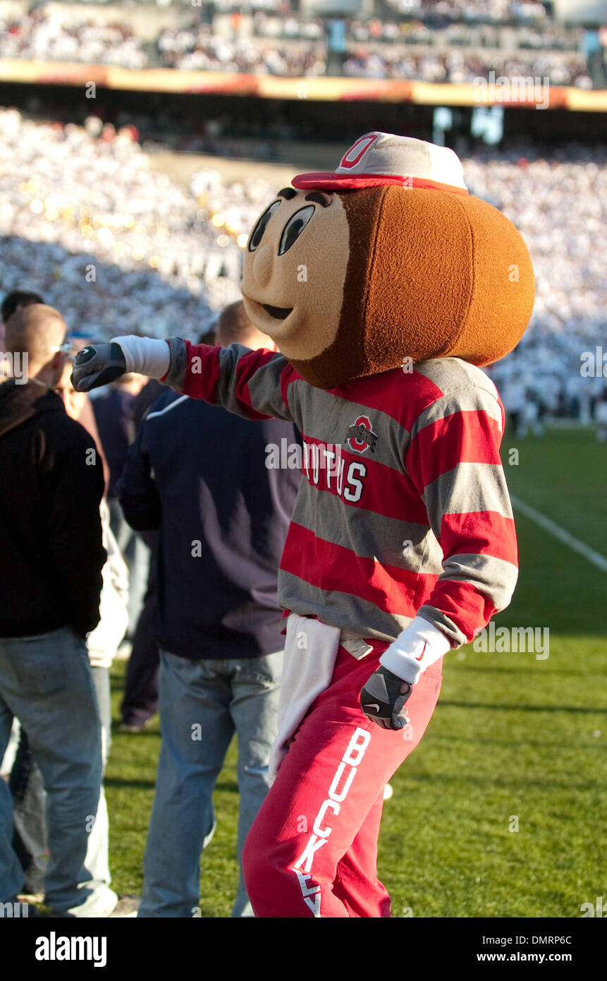 The Ohio State Buckeyes mascot, Brutus, on the sidelines during a game ...