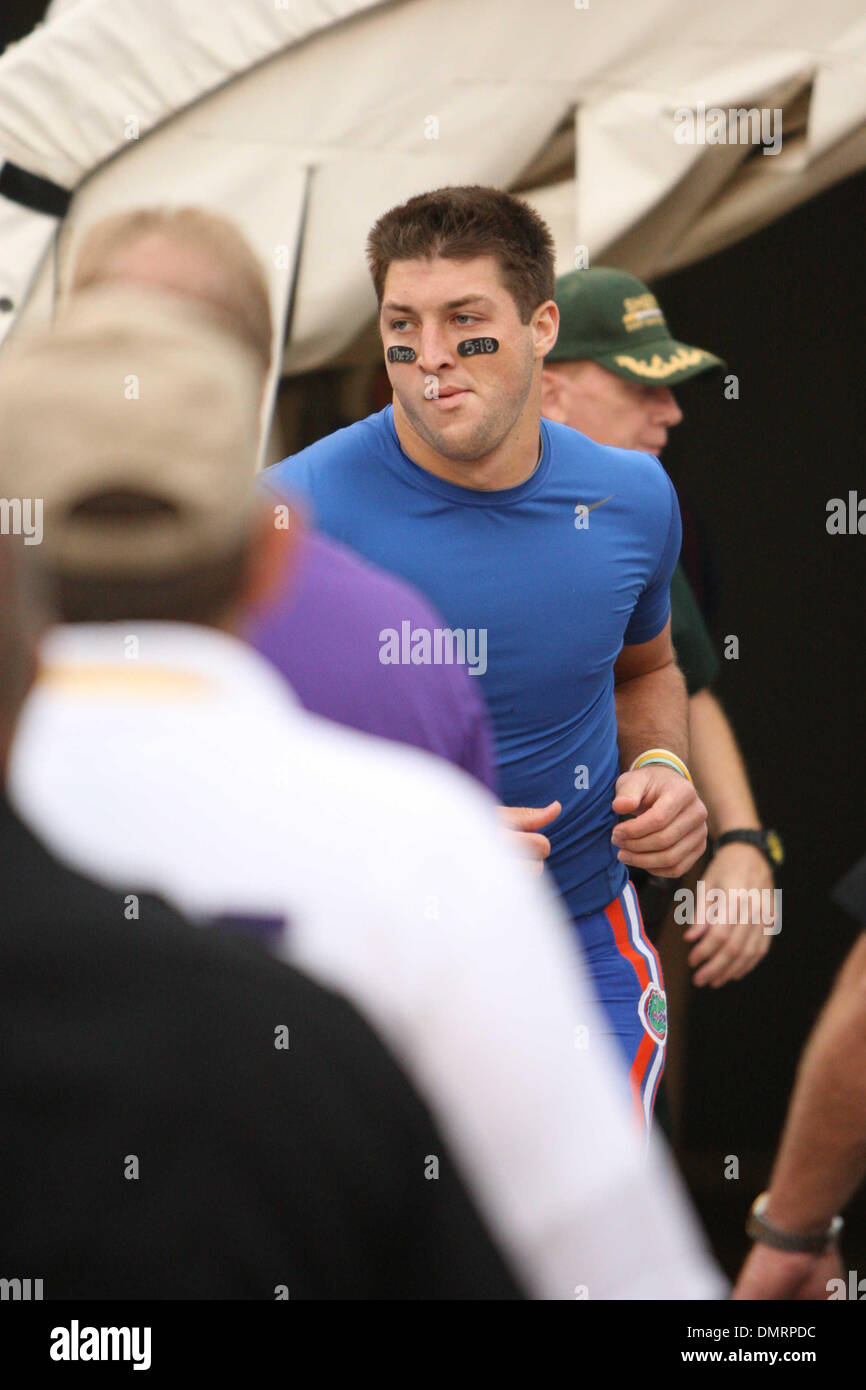 Florida quarterback Tim Tebow emerges from the locker room during the ...