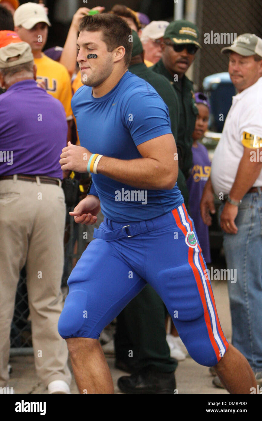 Florida quarterback Tim Tebow emerges from the locker room during the ...