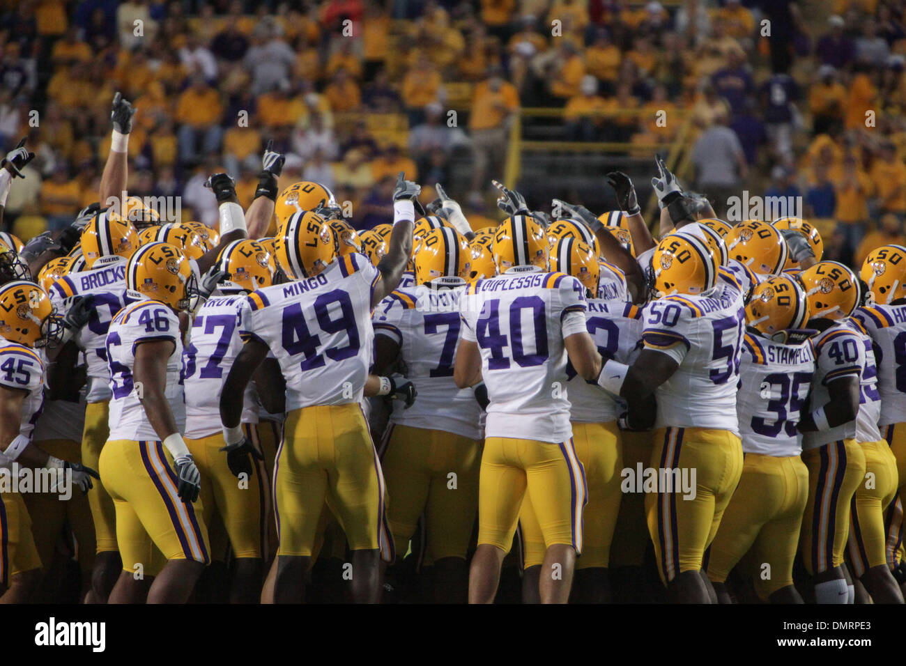 LSU takes the field during the game between the Florida Gators and the ...