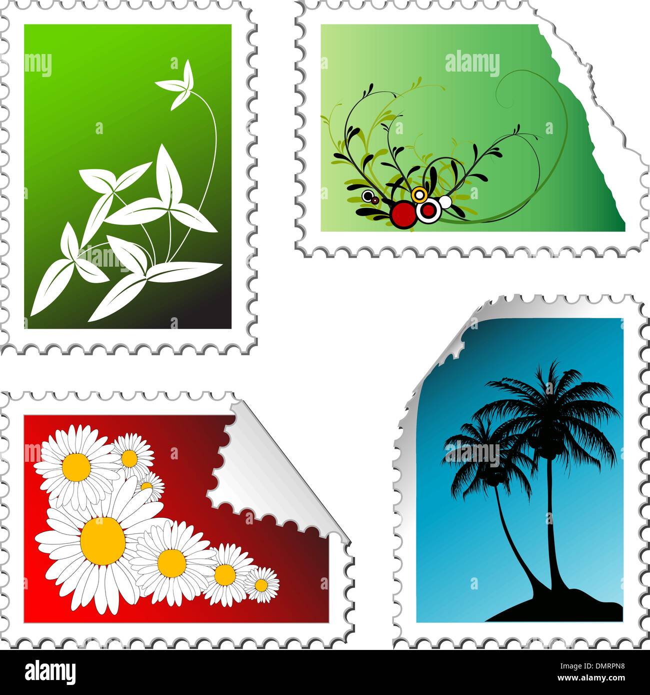 Set of post stamps Stock Vector Image & Art - Alamy