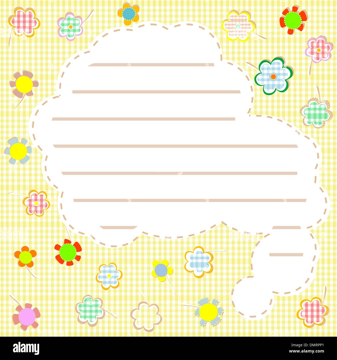 Gift. flowers and a note background vector card Stock Vector Image ...