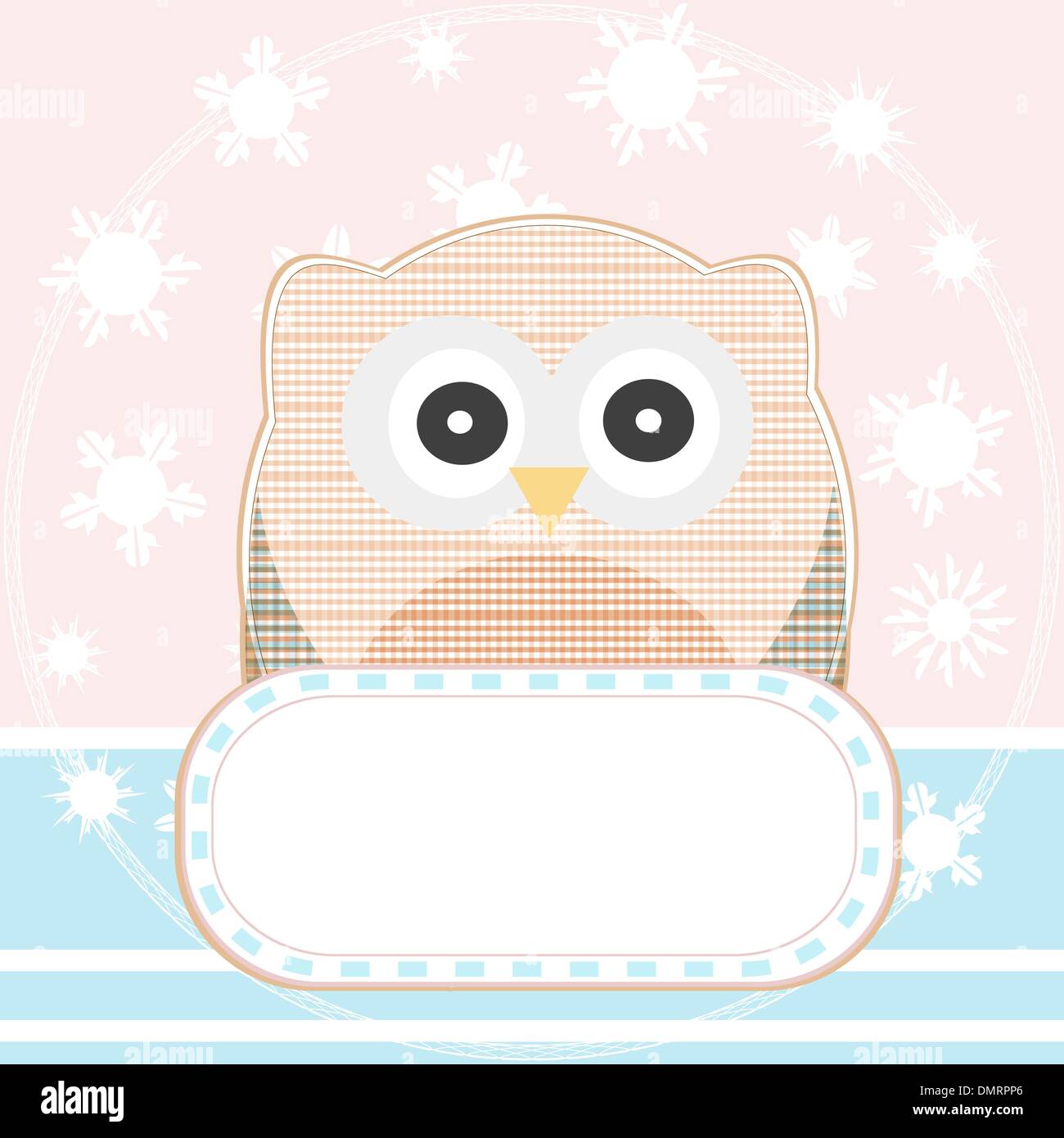 cute owl with a blank empty sign vector background Stock Vector Image ...