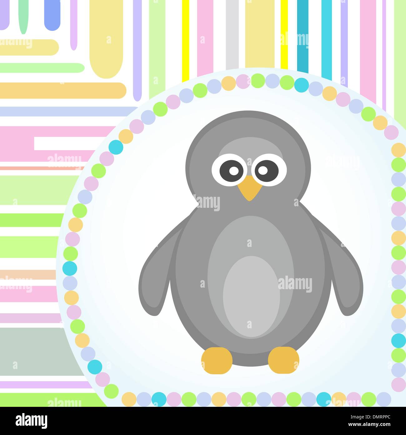 Template frame design for penguin greeting card Vector Stock Vector ...