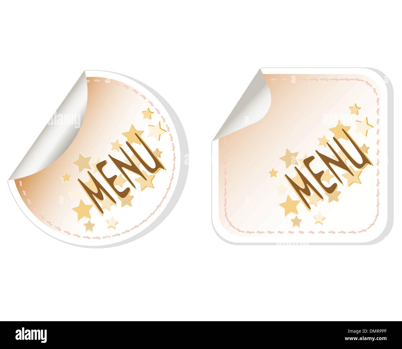 Menu stickers brown set restaurant card vector Stock Vector Image & Art ...