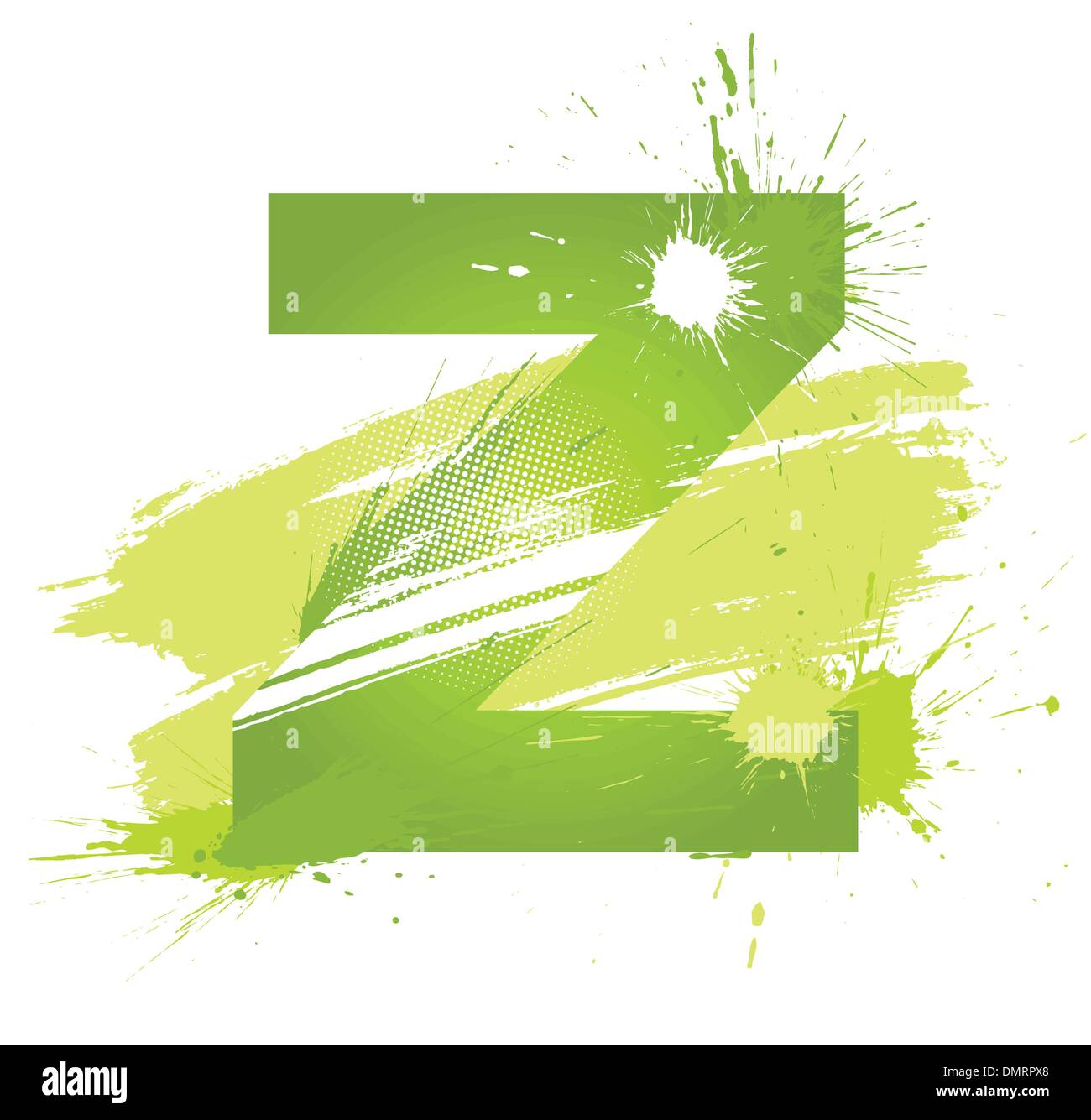 Green abstract paint splashes font. Letter Z Stock Vector Image & Art ...