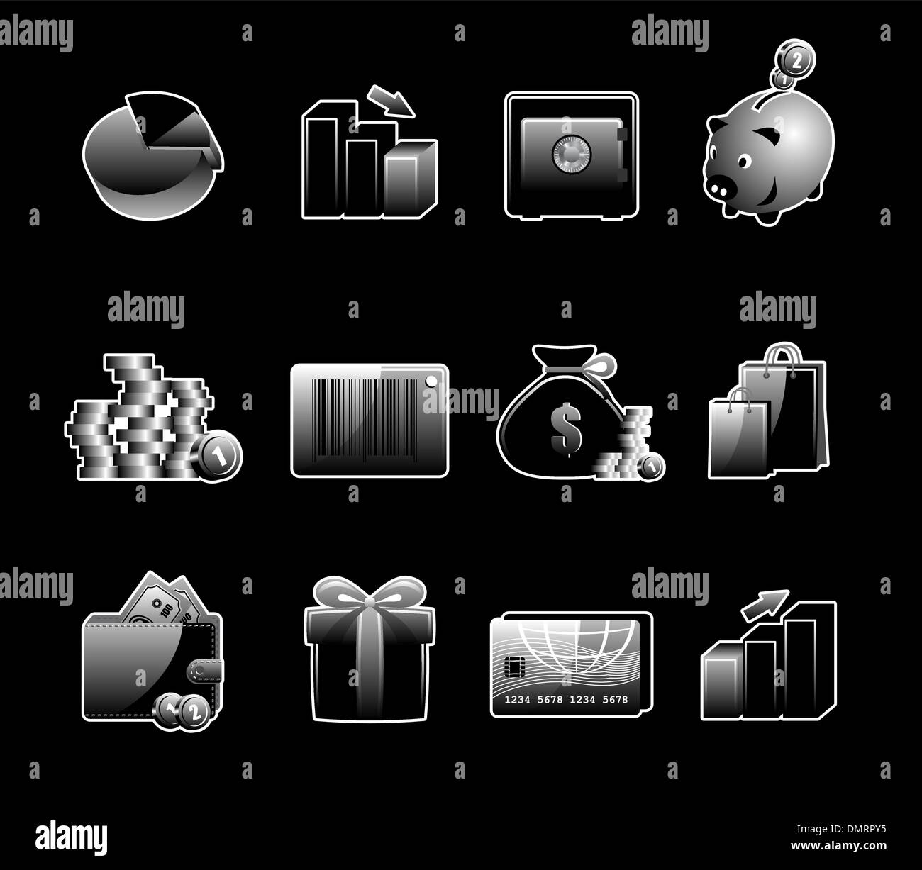 Glossy icon set Stock Vector Image & Art - Alamy