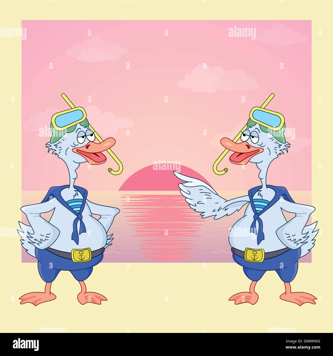 Beach view on summer Stock Vector Images - Alamy