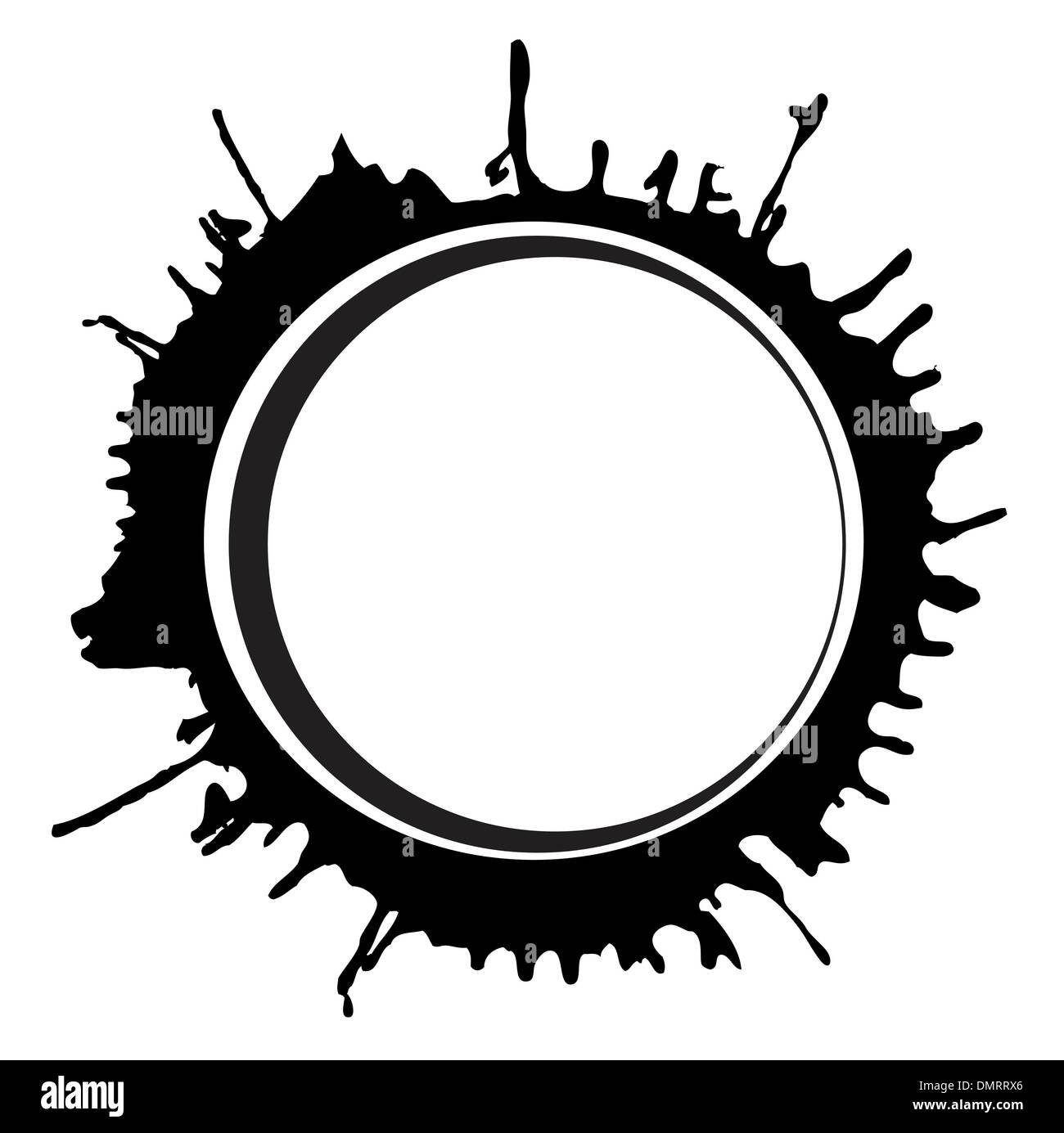 Abstract round frame with ink spots Stock Vector Image & Art - Alamy