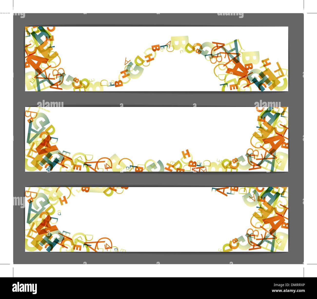 Banner with colorful alphabet letters Stock Vector Image & Art - Alamy
