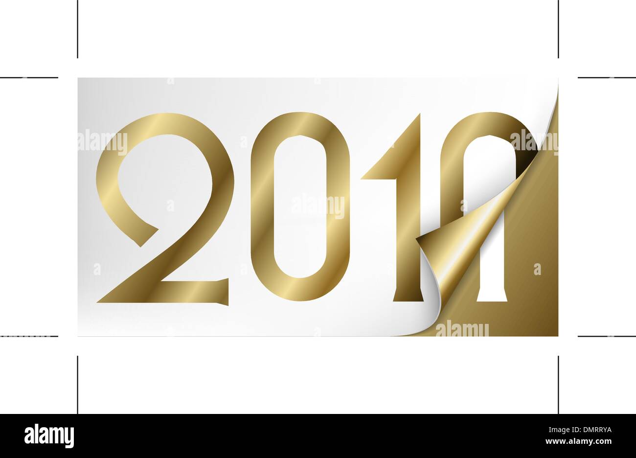 Golden card happy new year Cut Out Stock Images & Pictures - Alamy