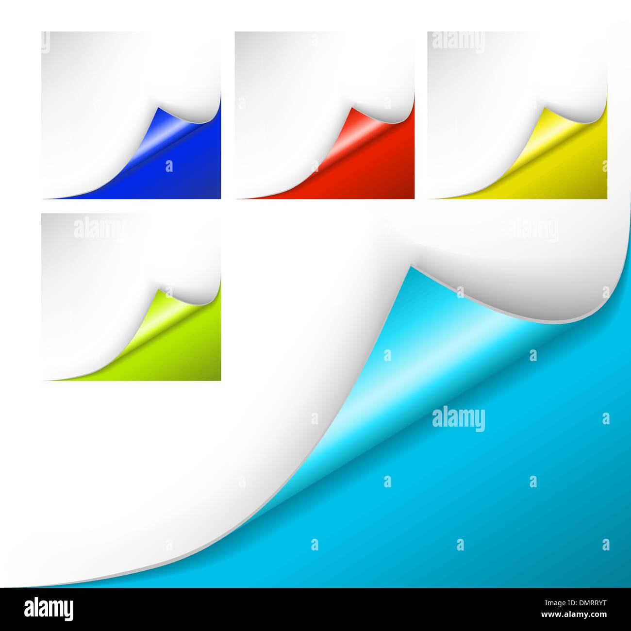 colorful papers with a curl Stock Vector Image & Art - Alamy