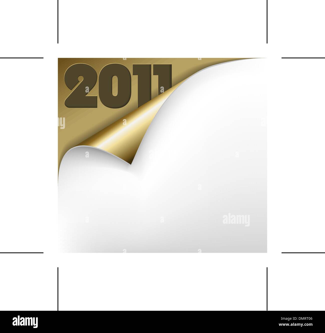 Golden card happy new year Cut Out Stock Images & Pictures - Alamy