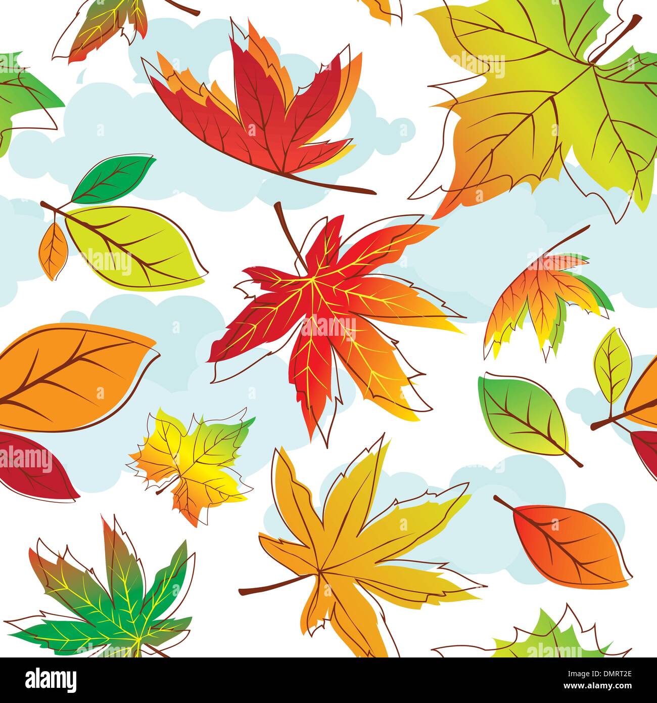 Abstract colorful autumn leaves seamless pattern Stock Vector Image ...