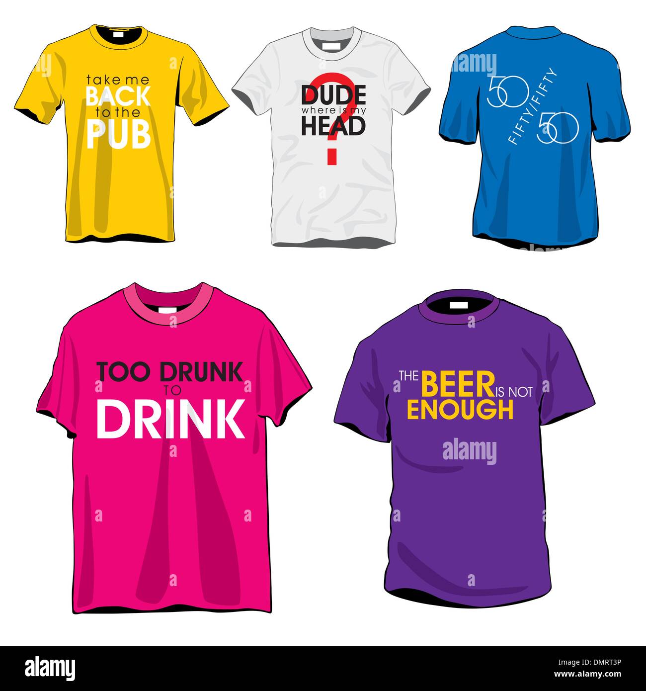Fun T-shirts Set Stock Vector Image & Art - Alamy