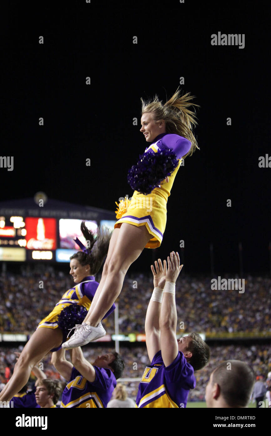 LSU cheerleaders during the game between the Auburn Tigers and the LSU ...