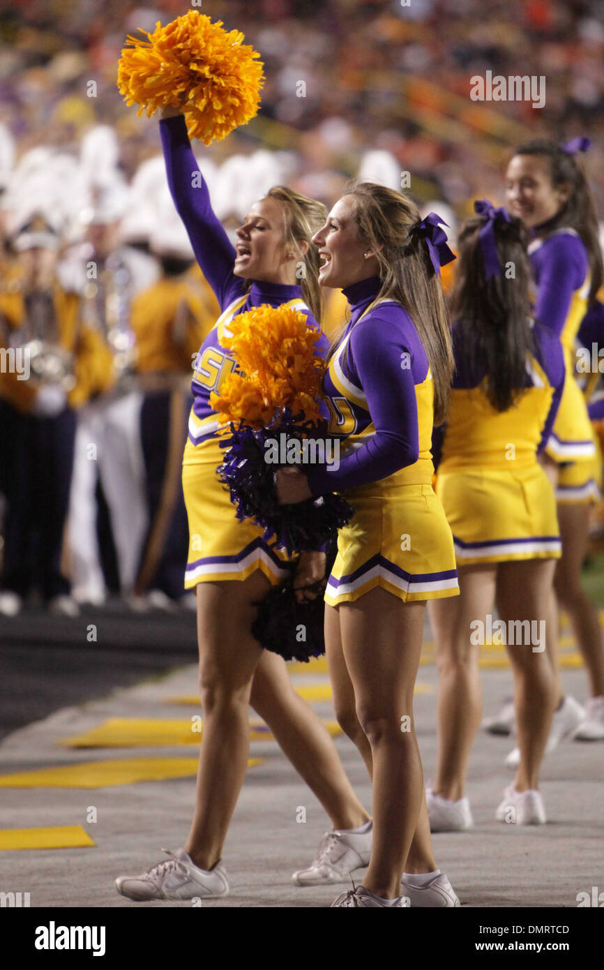 LSU cheerleaders during the game between the Auburn Tigers and the LSU ...