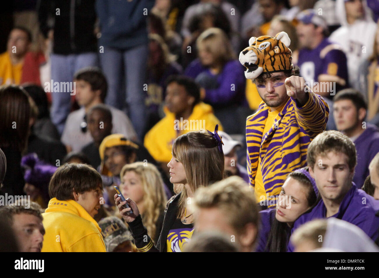 LSU Tiger fans during the game between the Auburn Tigers and the LSU ...