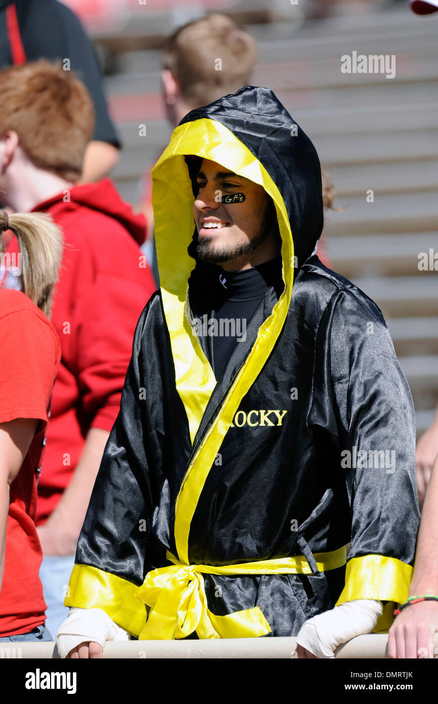 Fans dressed up for Halloween enjoying the game as the Kansas Jayhawks ...