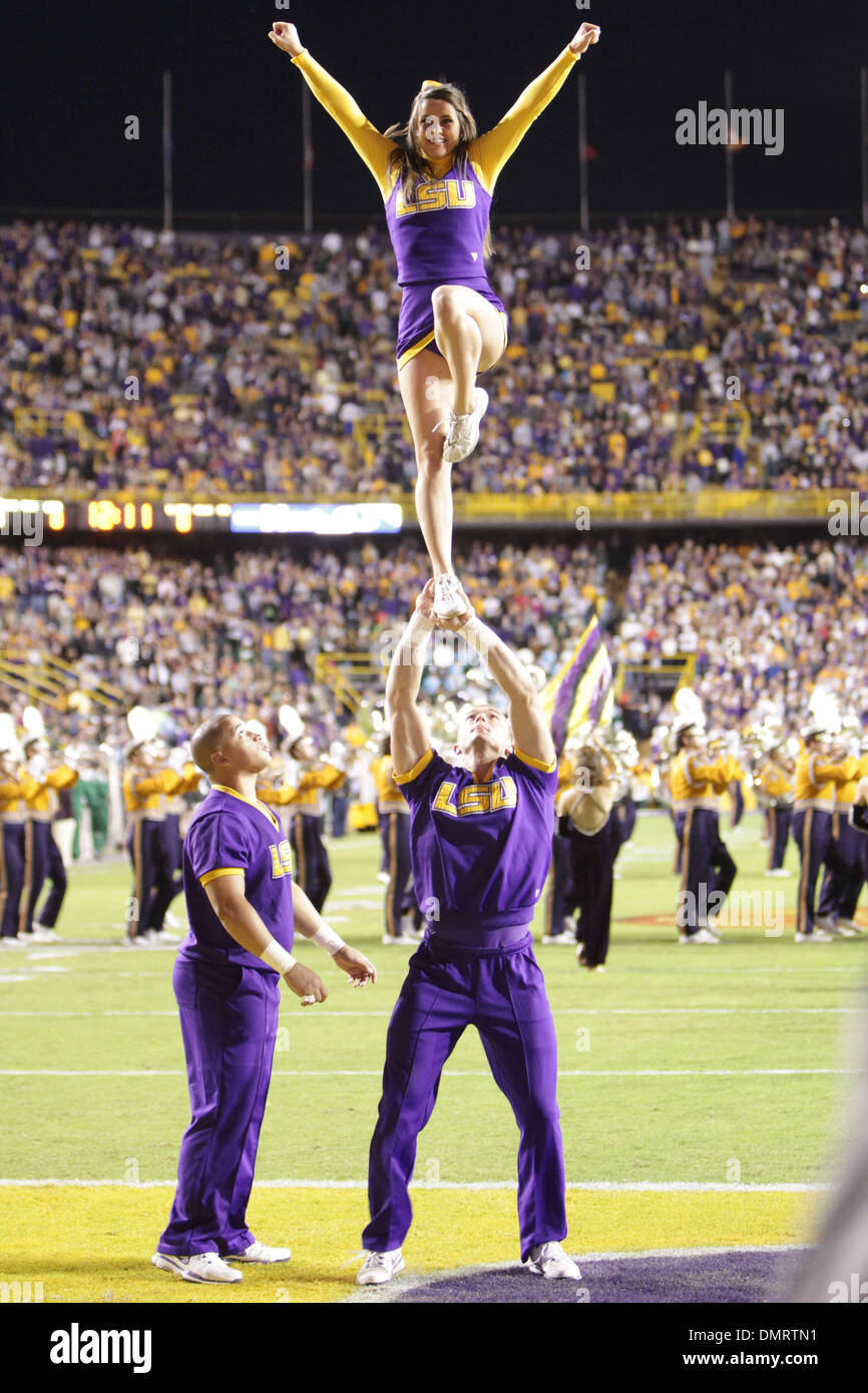 LSU cheerleaders during the game between the Tulane Green Wave and the ...